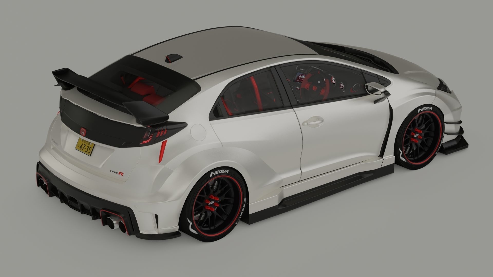 Civic Type R 2015 Custom Widebody Kit 3D model | CGTrader
