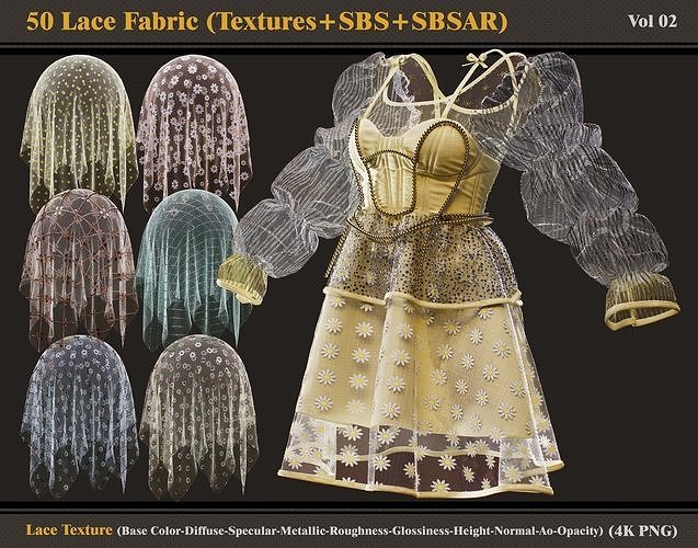 50 Lace Fabric Materials Textures and SBSAR and SBS Texture | CGTrader