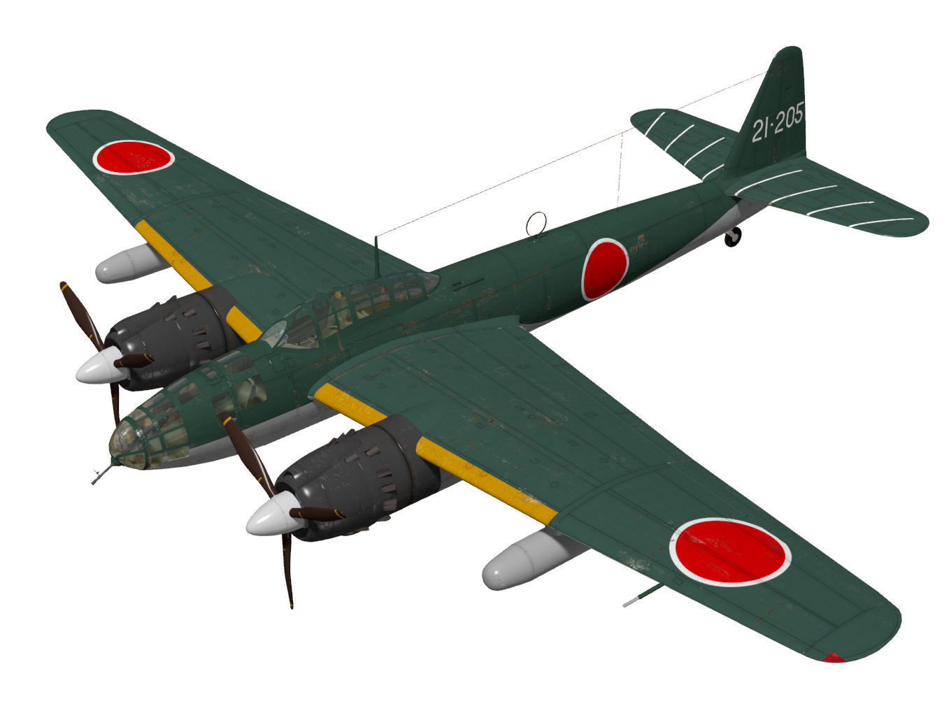 kugisho P1Y1 ginga Frances 3D model | CGTrader