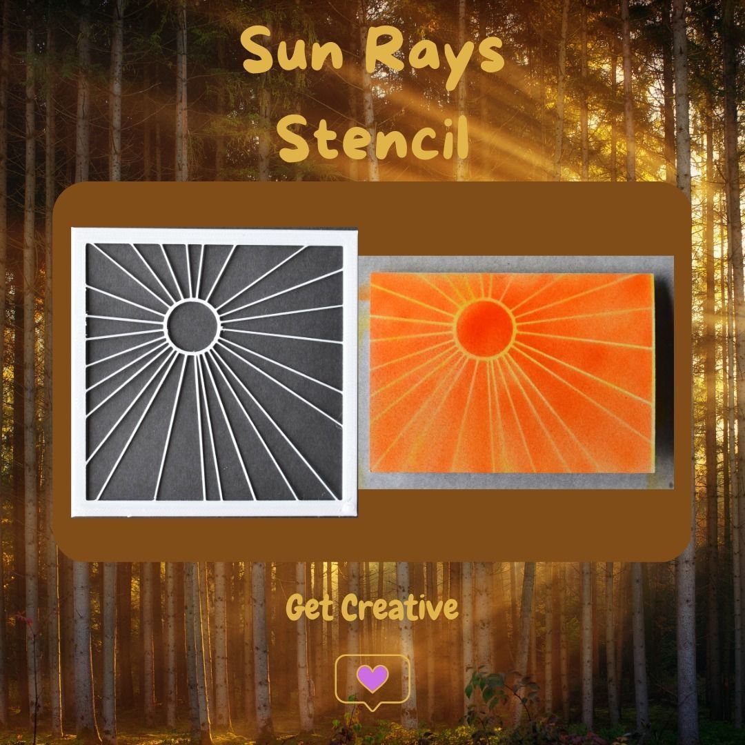 Sun Rays Stencil 3D model 3D printable | CGTrader