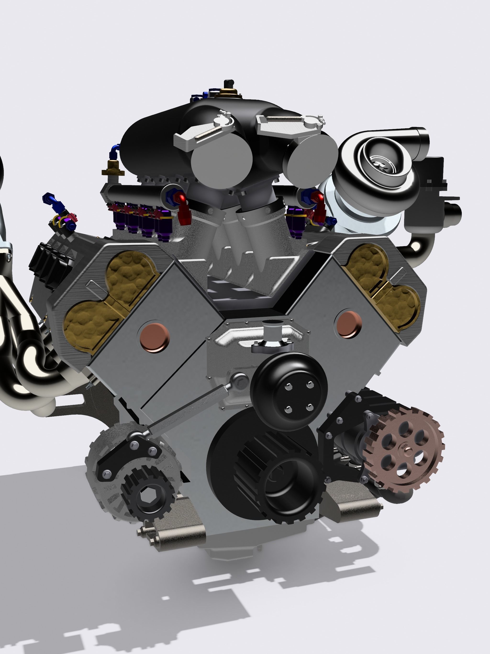 Mercedes Sauber C9 TT V8 Engine RWD Format w Gearbox 3D model 3D ...