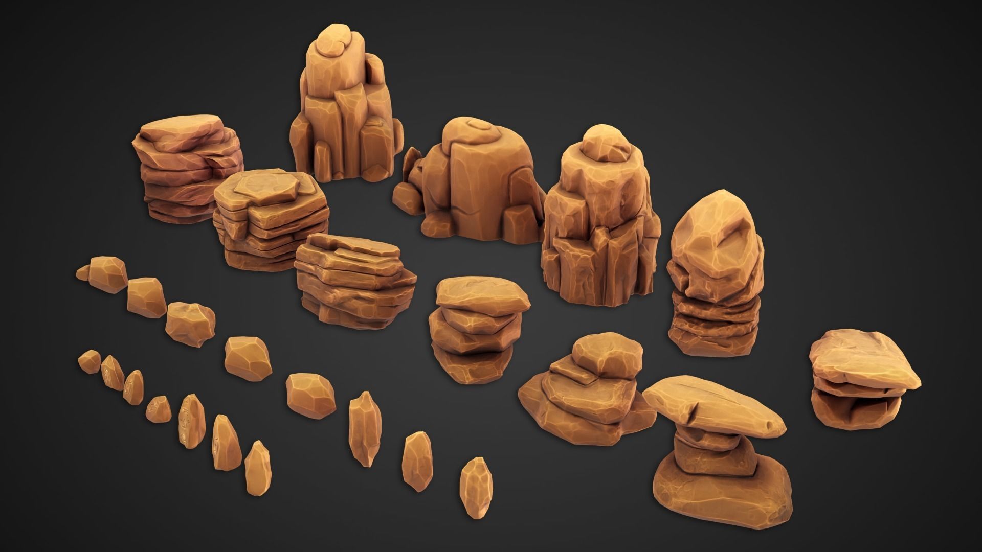 3D model 3D Stylised Desert Rock VR / AR / low-poly | CGTrader