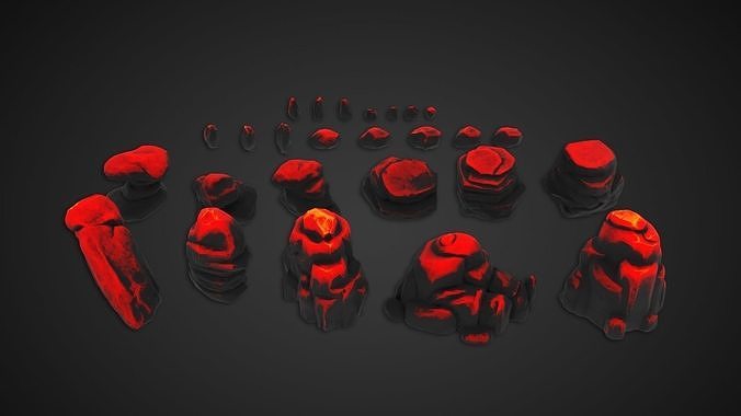 3D model 3D Stylised Lava Rock VR / AR / low-poly | CGTrader