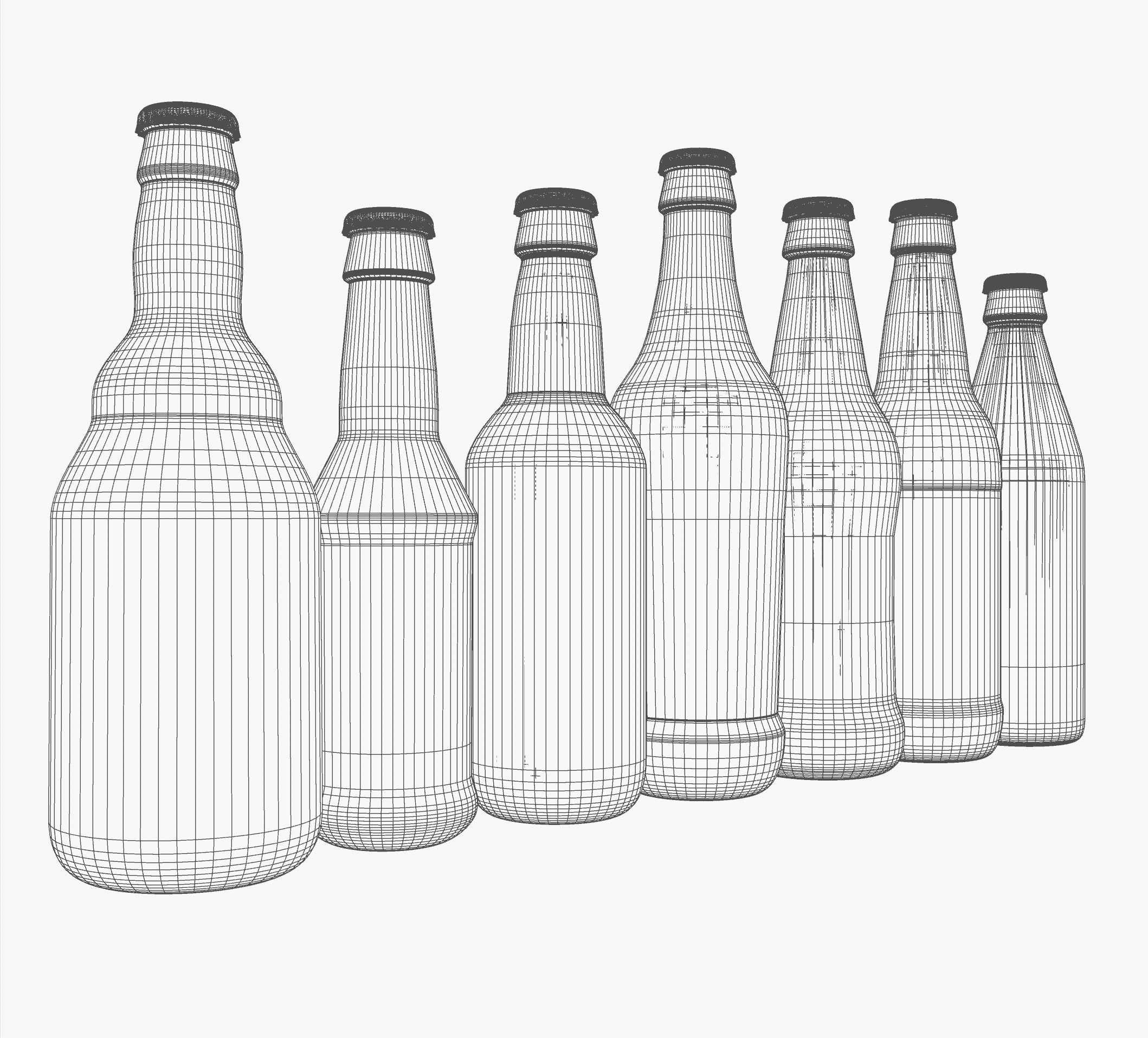 Beer Bottle Shapes 3D model | CGTrader
