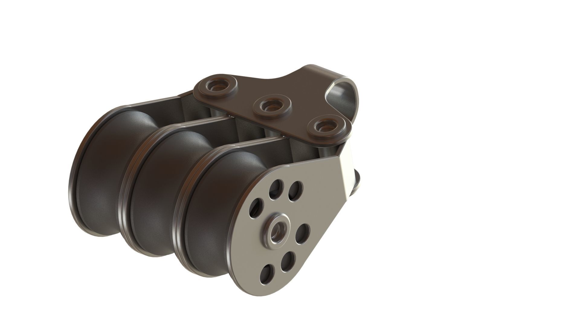 Triple pulley block 6mm rope 3D model | CGTrader