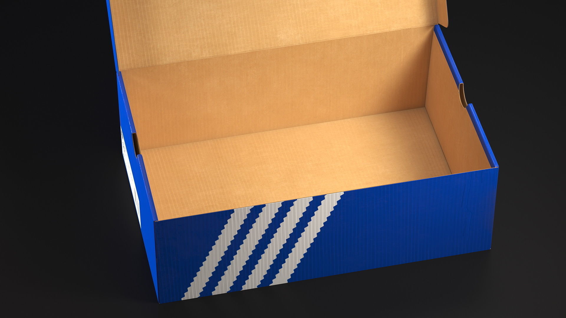 Blue Carton Shoe Box Open 3D model | CGTrader