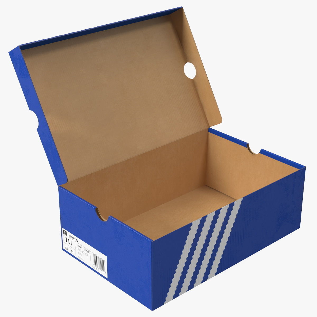 Blue Carton Shoe Box Open 3D model | CGTrader