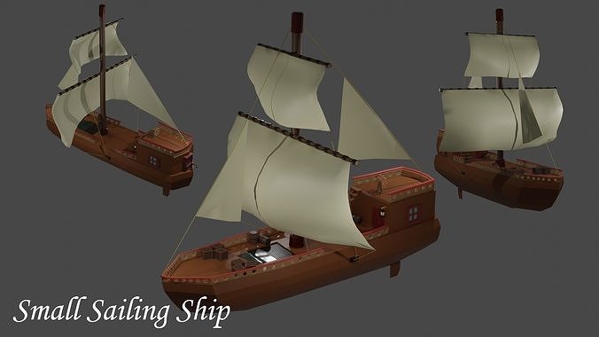 3D model Small sailing ship VR / AR / low-poly | CGTrader