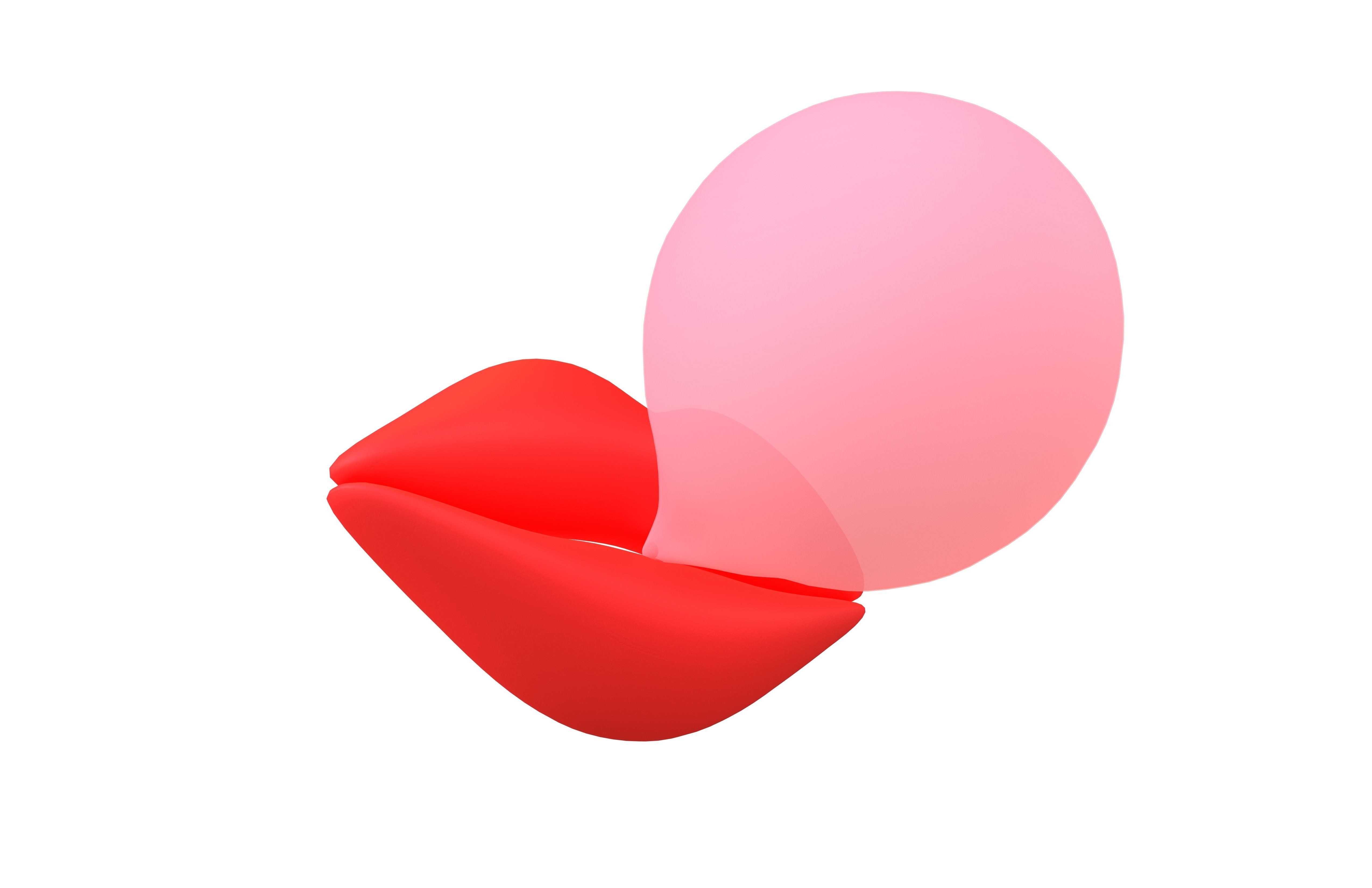 3D model Cartoon Lips With Bubblegum v1 001 VR / AR / low-poly | CGTrader