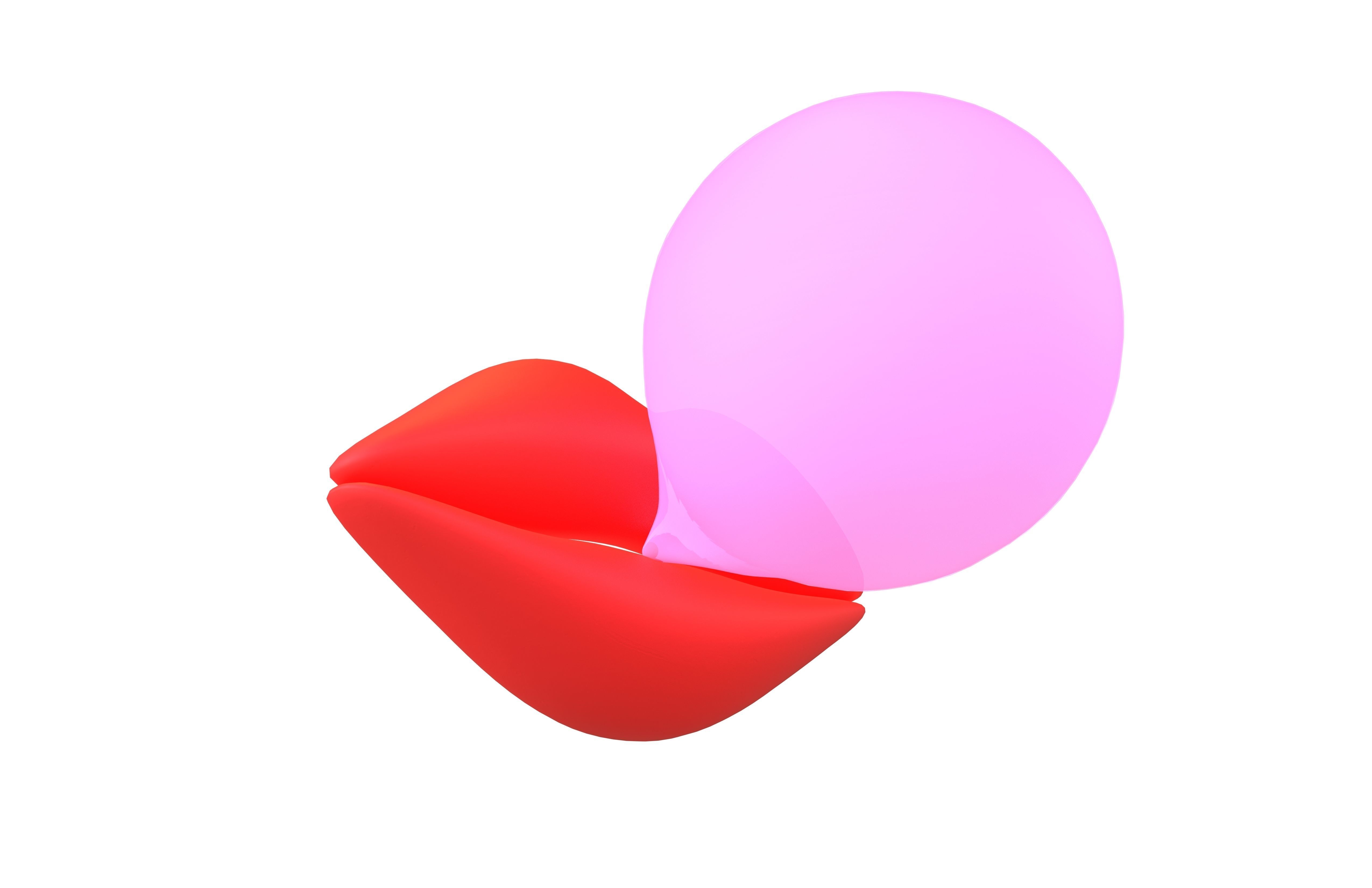 3D model Cartoon Lips With Bubblegum v1 002 VR / AR / low-poly | CGTrader