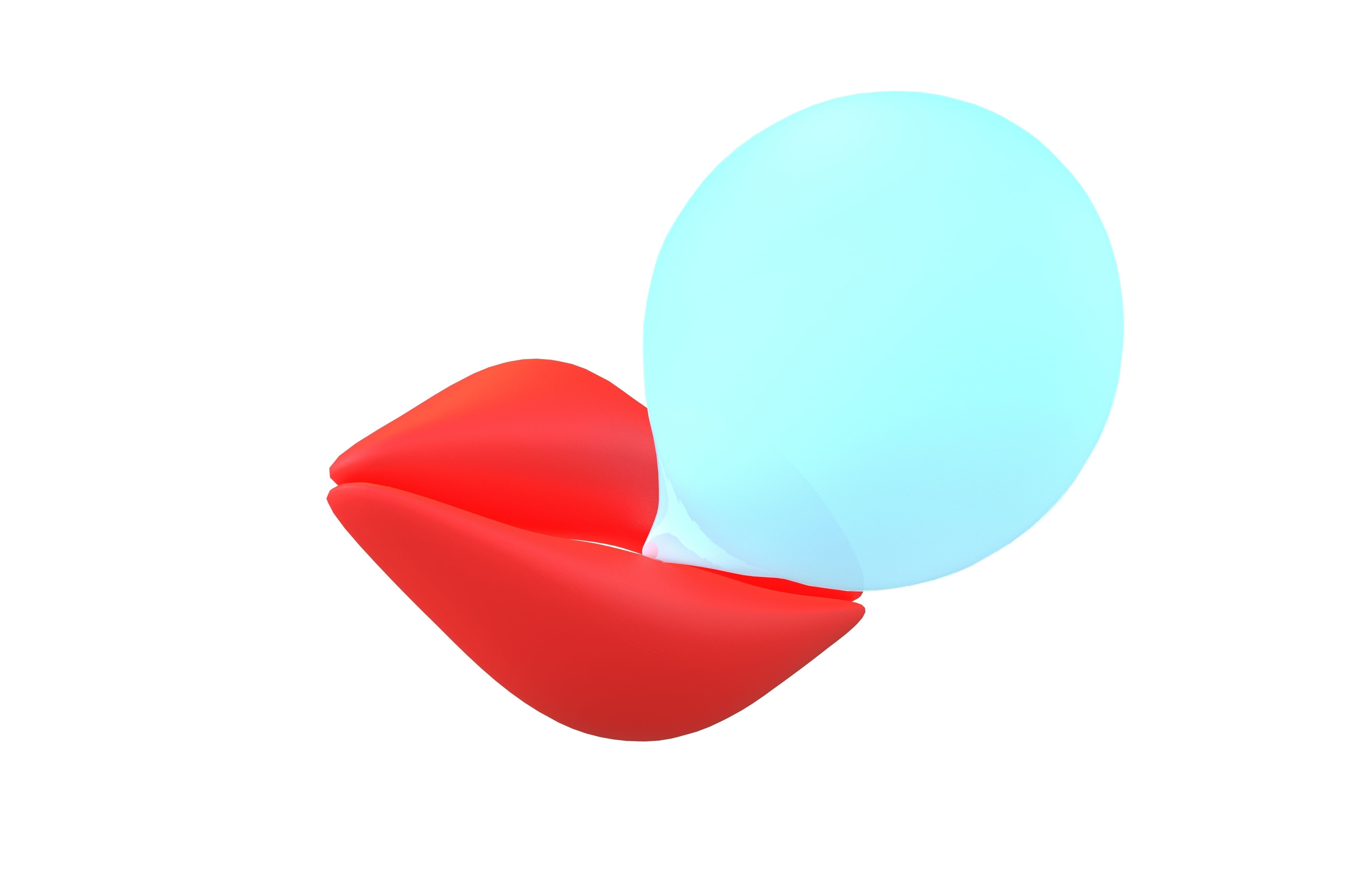 3D model Cartoon Lips With Bubblegum v1 003 VR / AR / low-poly | CGTrader
