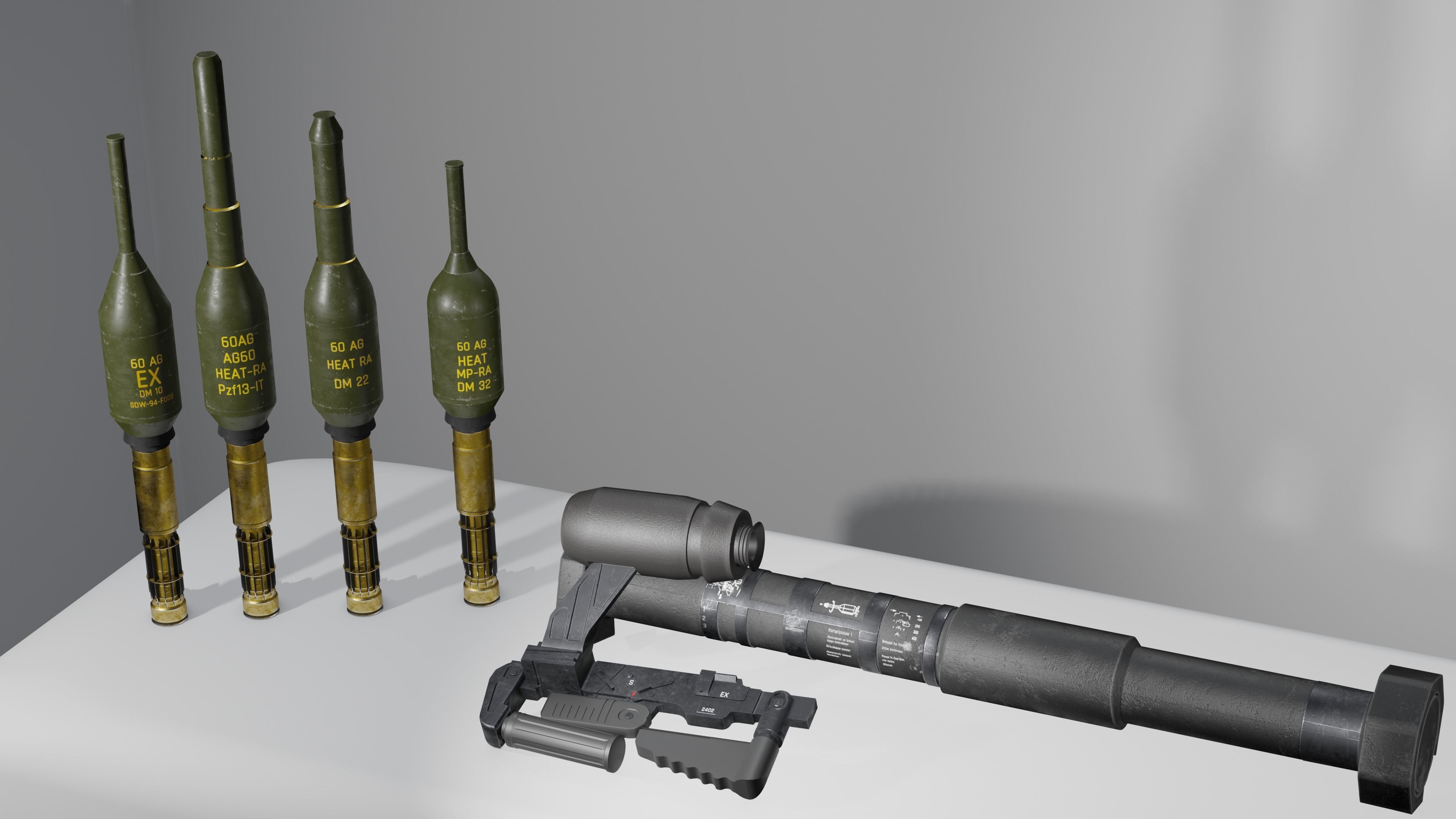 3D model Ultimate Panzerfaust 3 Rocket Launcher Pack VR / AR / low-poly | CGTrader