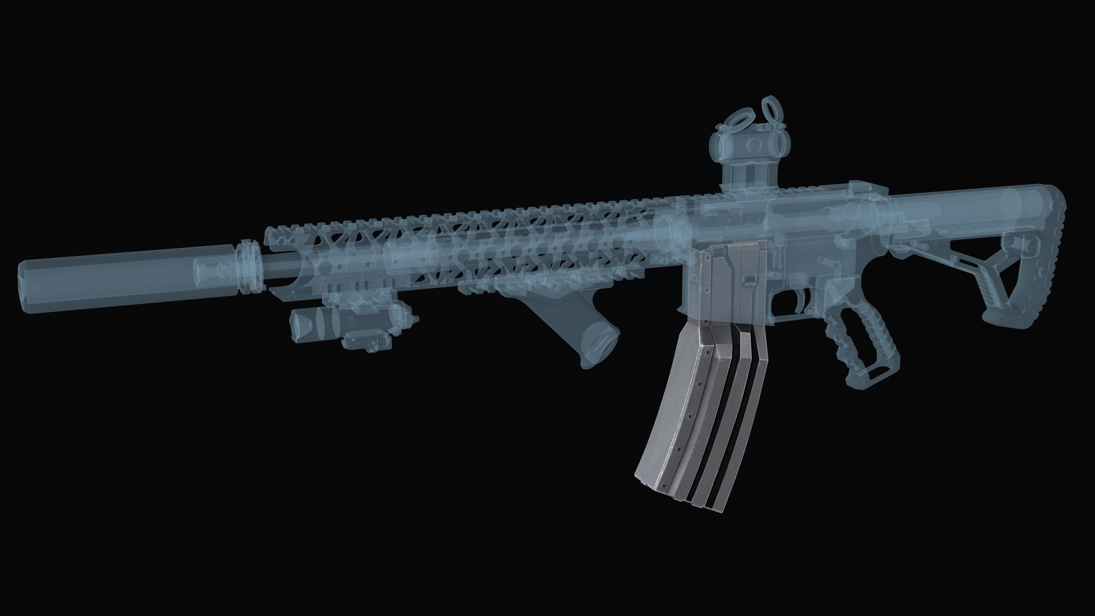 3D model Surefire MAG5-60 Stanag magazine M4 AR VR / AR / low-poly ...