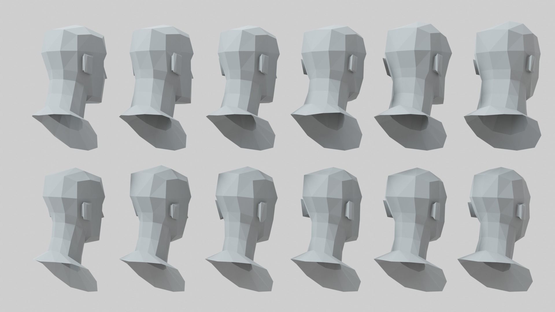 Lowpoly Head polygonal human heads 3D model | CGTrader
