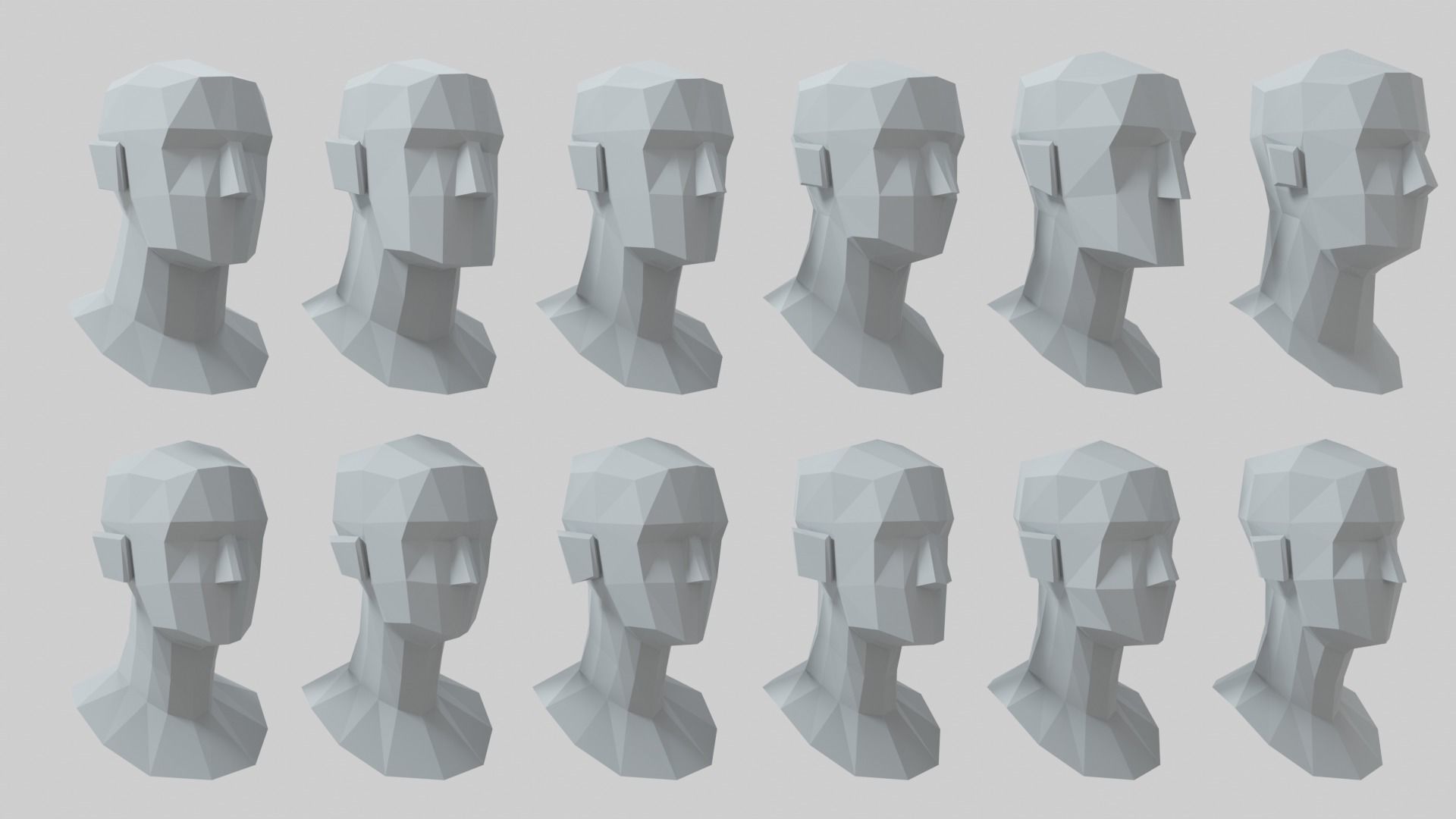 Lowpoly Head polygonal human heads 3D model | CGTrader
