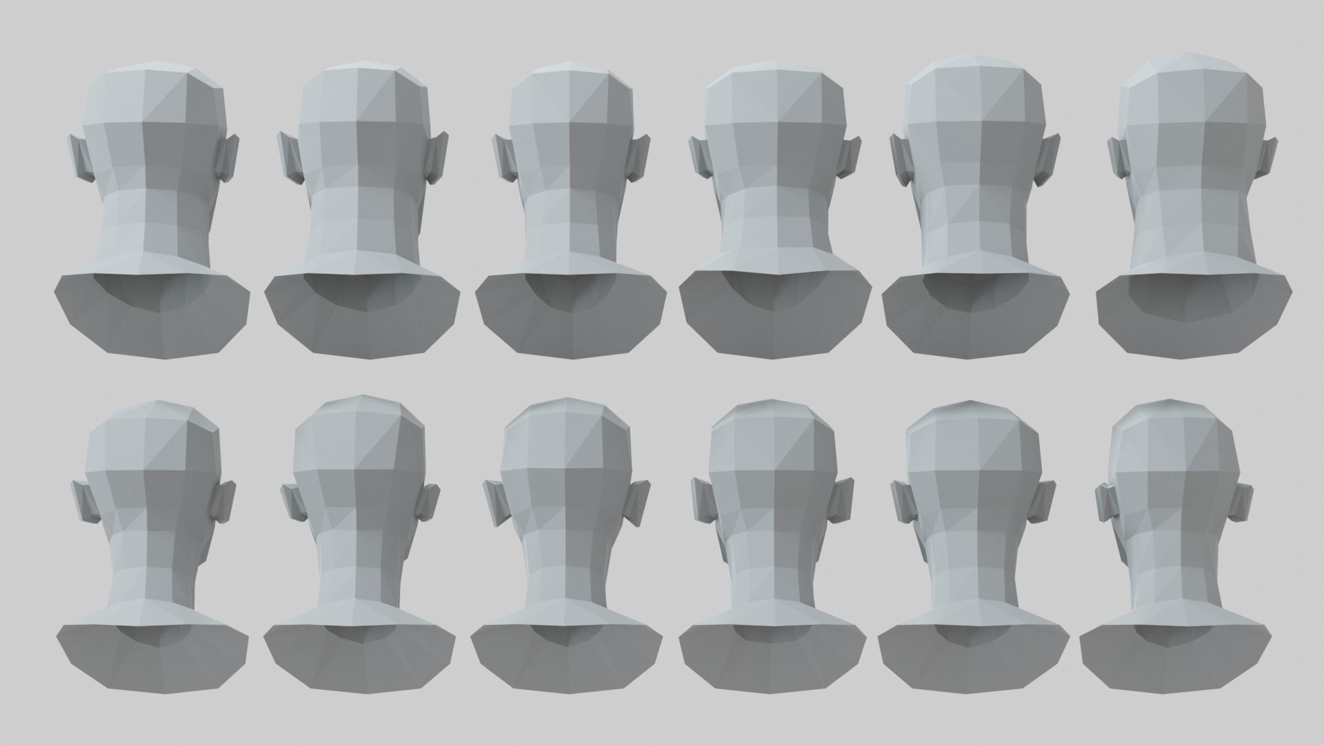 Lowpoly Head polygonal human heads 3D model | CGTrader