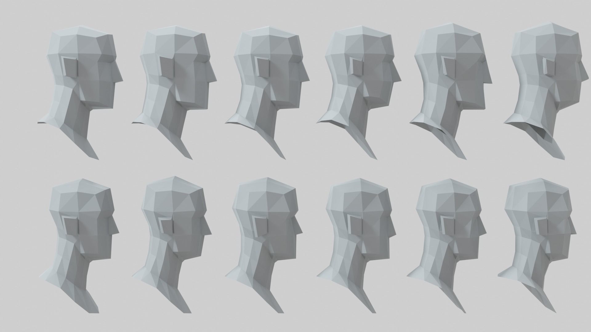 Lowpoly Head polygonal human heads 3D model | CGTrader
