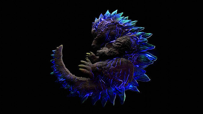 BABY GODZILLA LIGHT 3D model 3D printable | CGTrader