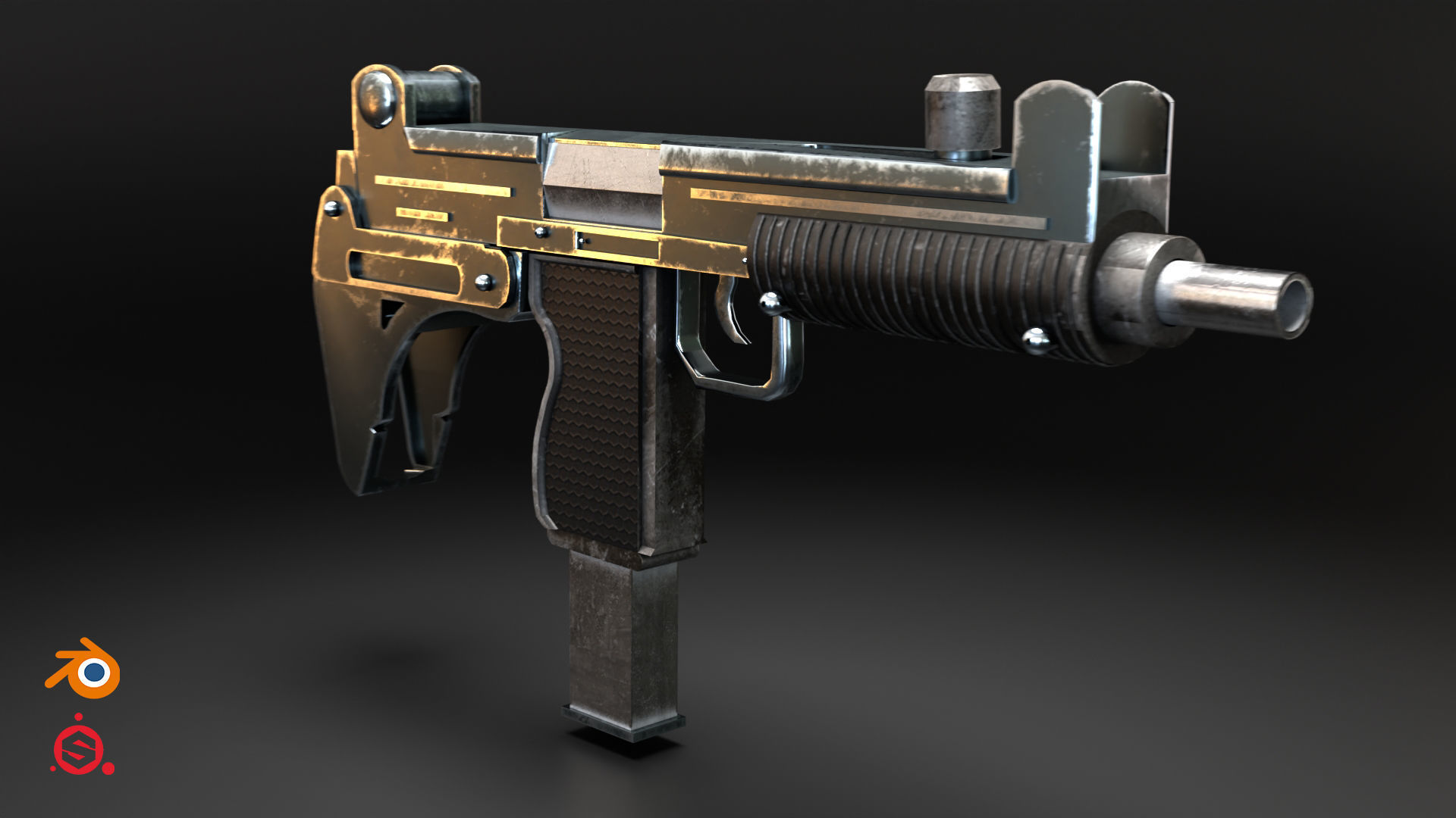 3D model Uzi-miniGun gun VR / AR / low-poly | CGTrader