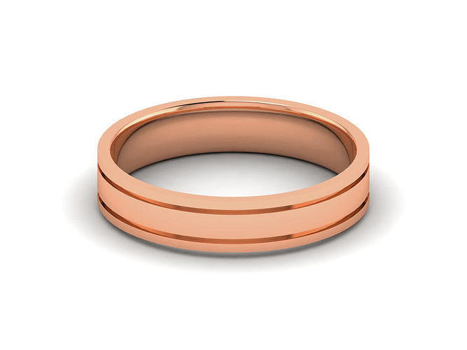 Plain Gold Band Ring 3dm render detail 3D model 3D printable | CGTrader