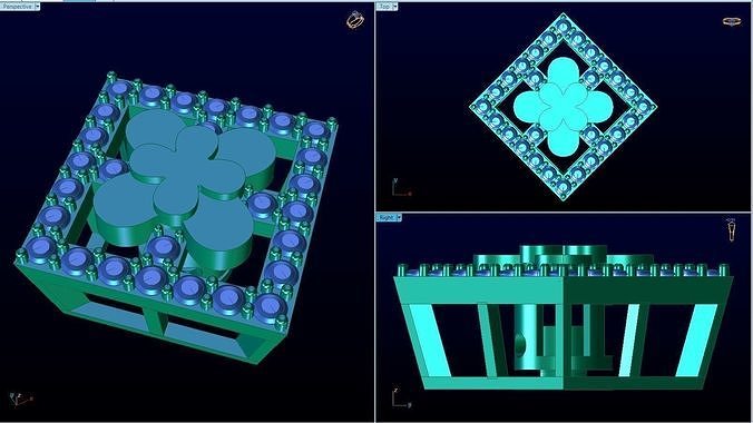 square pendant shamrock 3D model 3D printable | CGTrader