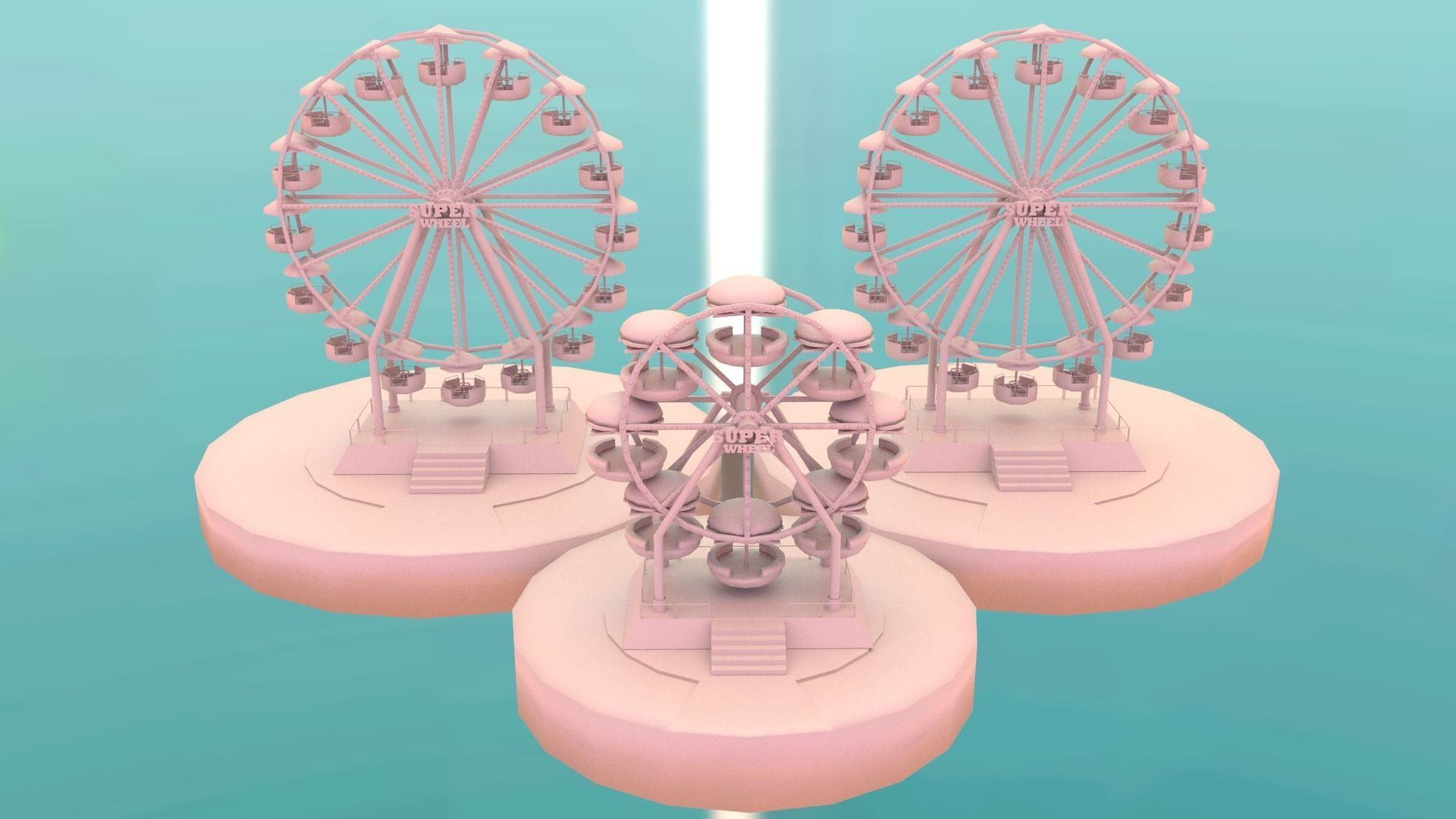 3D model Ferris wheels pack VR / AR / low-poly | CGTrader