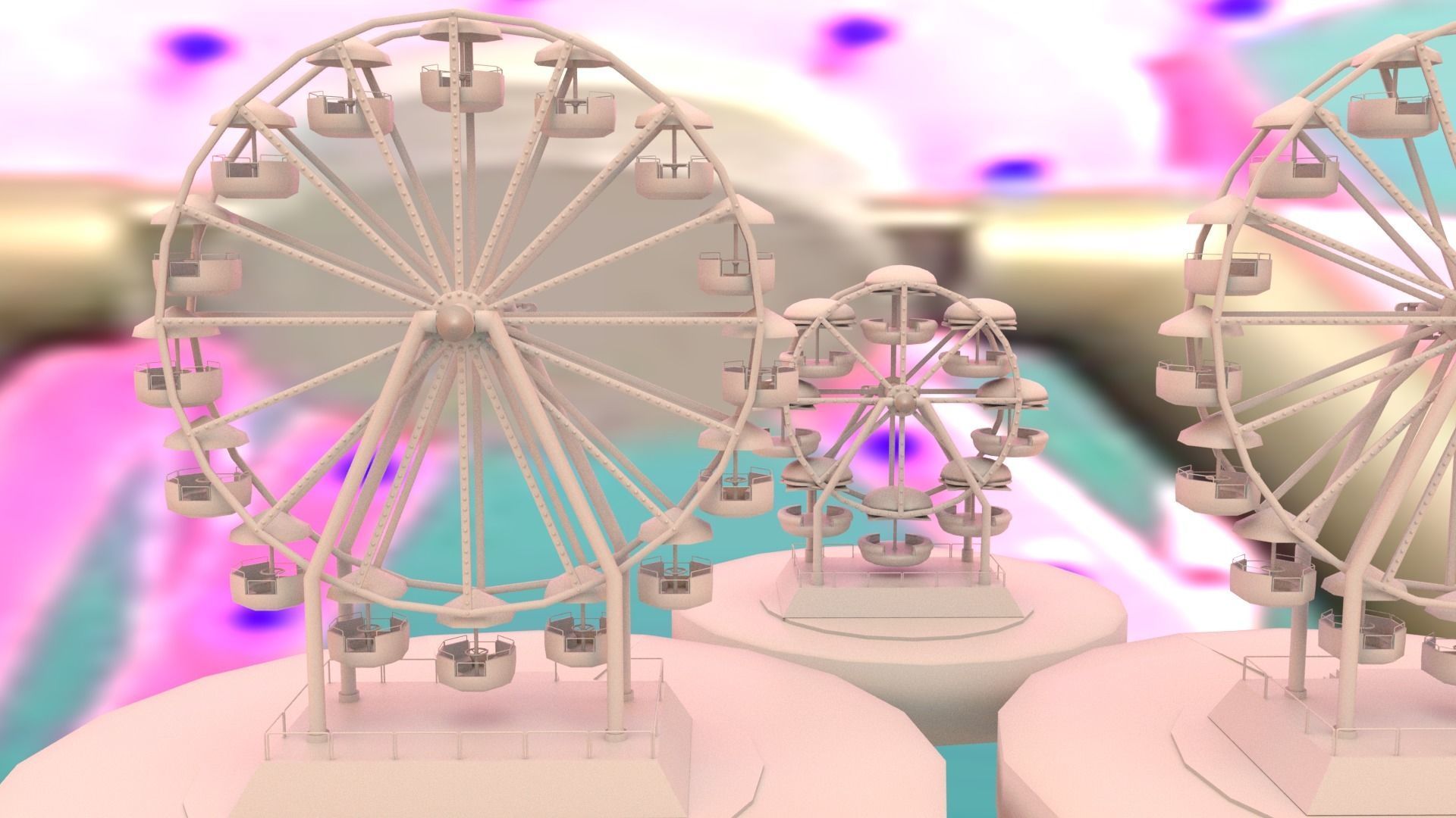 3D model Ferris wheels pack VR / AR / low-poly | CGTrader