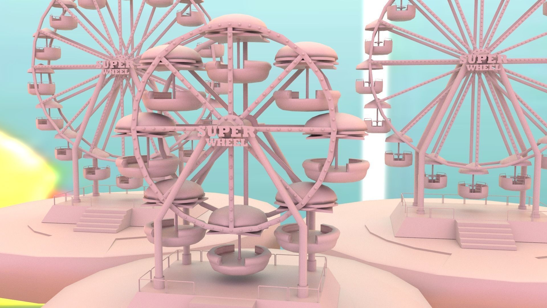 3D model Ferris wheels pack VR / AR / low-poly | CGTrader