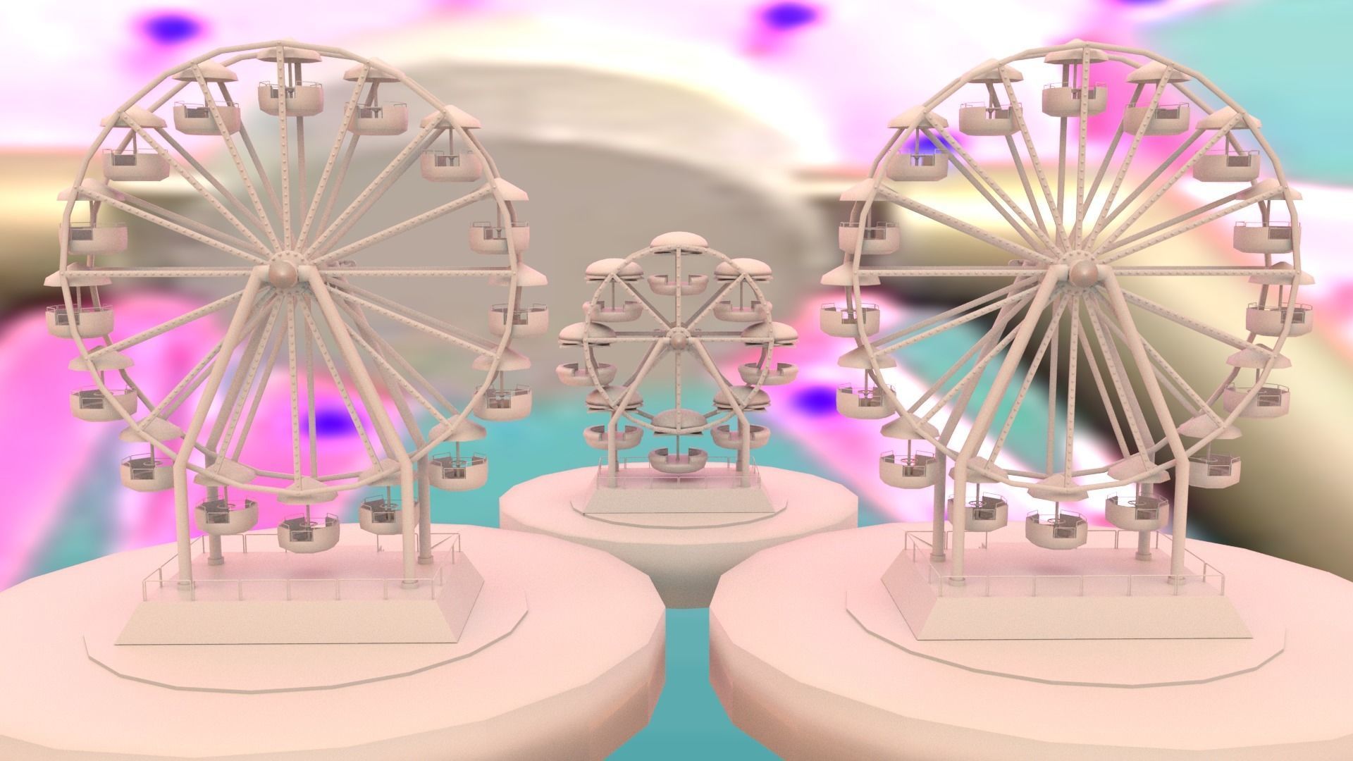 3D model Ferris wheels pack VR / AR / low-poly | CGTrader