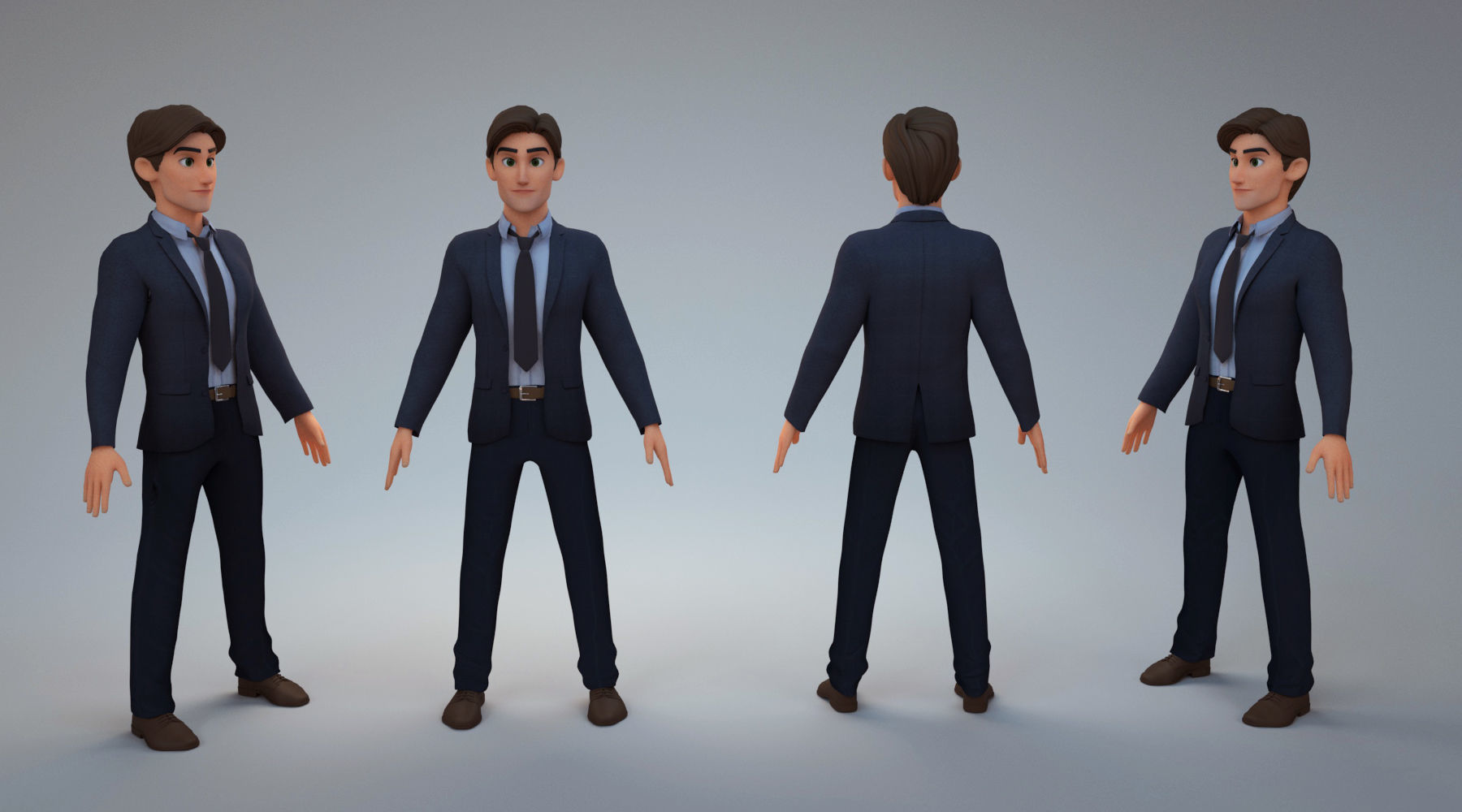 man cartoon 3D model rigged | CGTrader