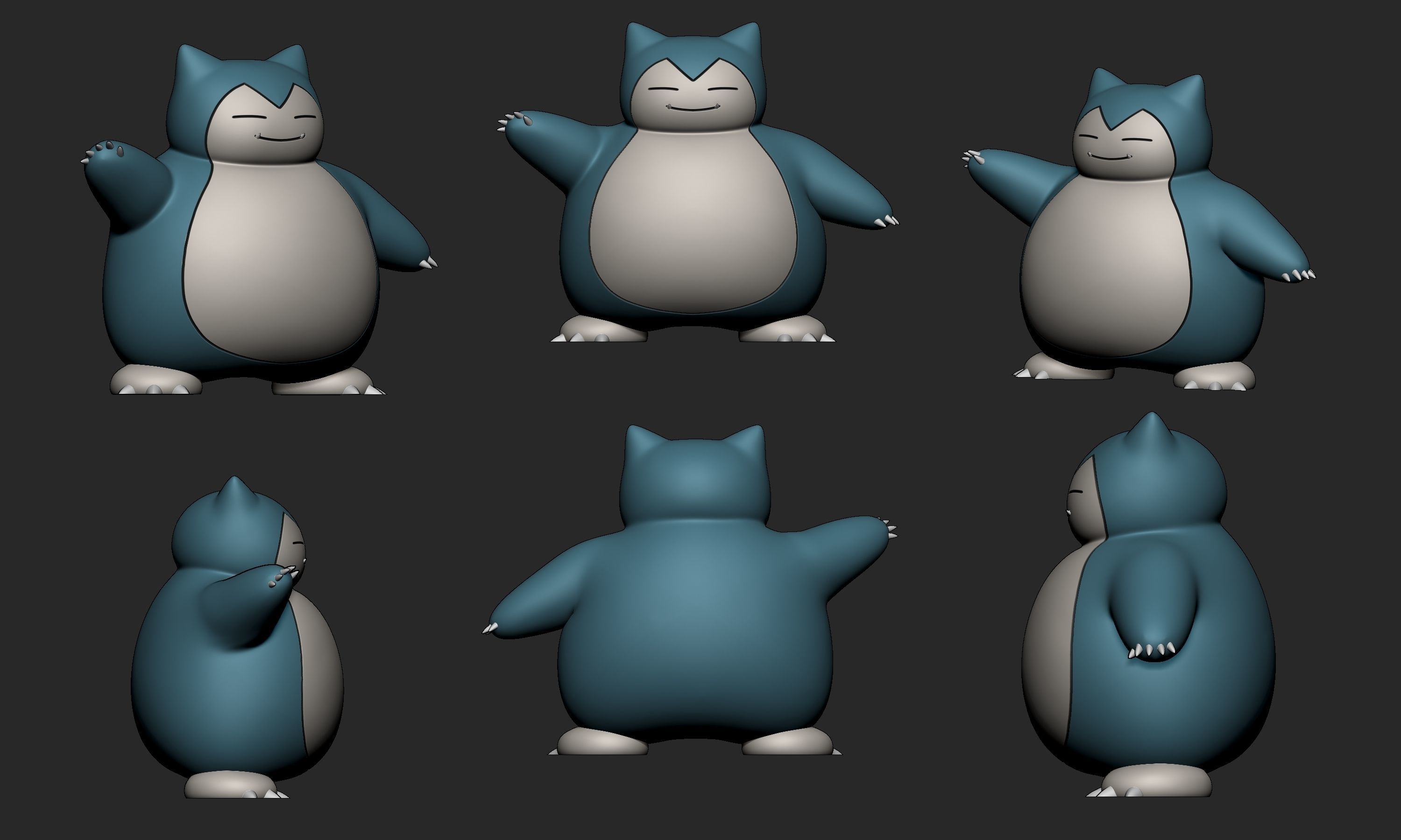 Pokemon - Snorlax with 2 poses 3D model 3D printable | CGTrader