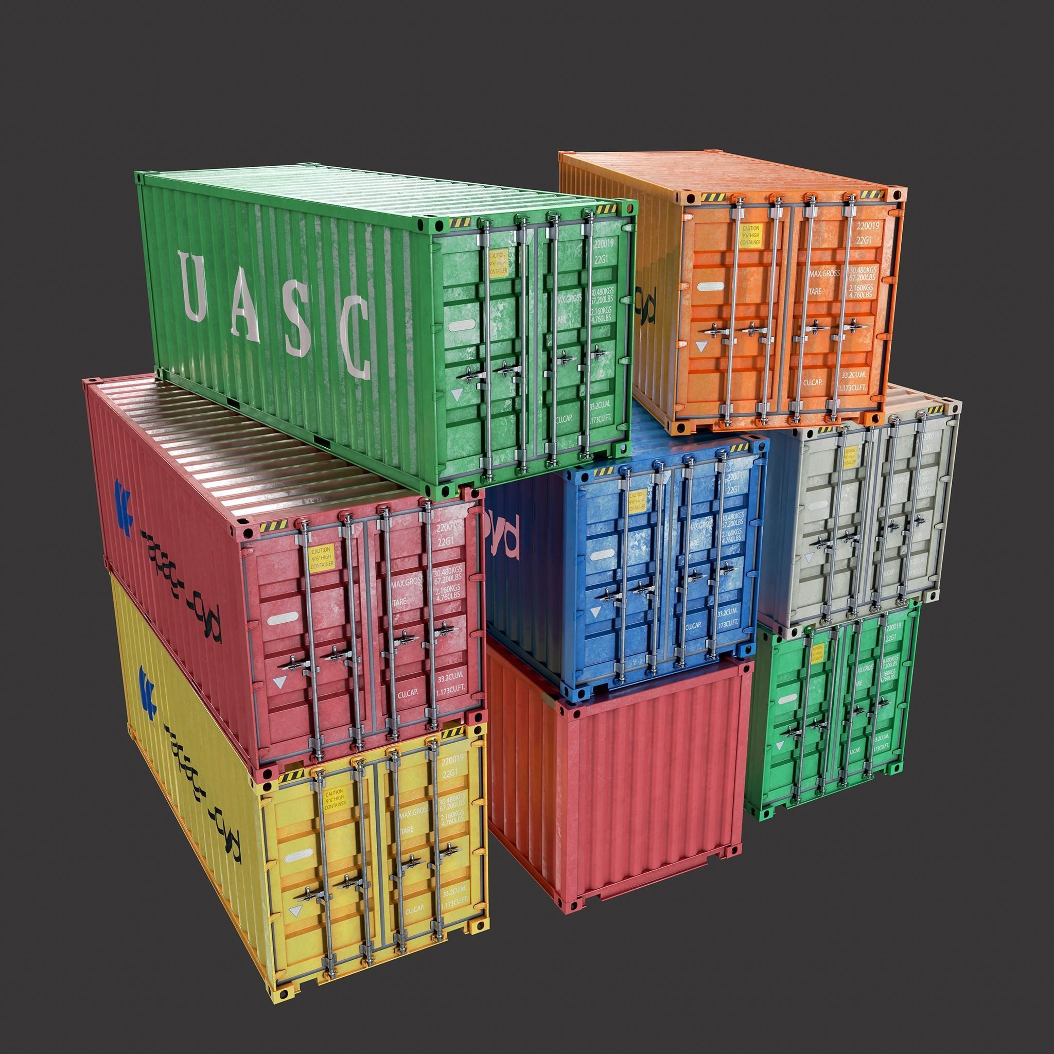 3D model 20Ft Containers Low-poly 3d model VR / AR / low-poly | CGTrader