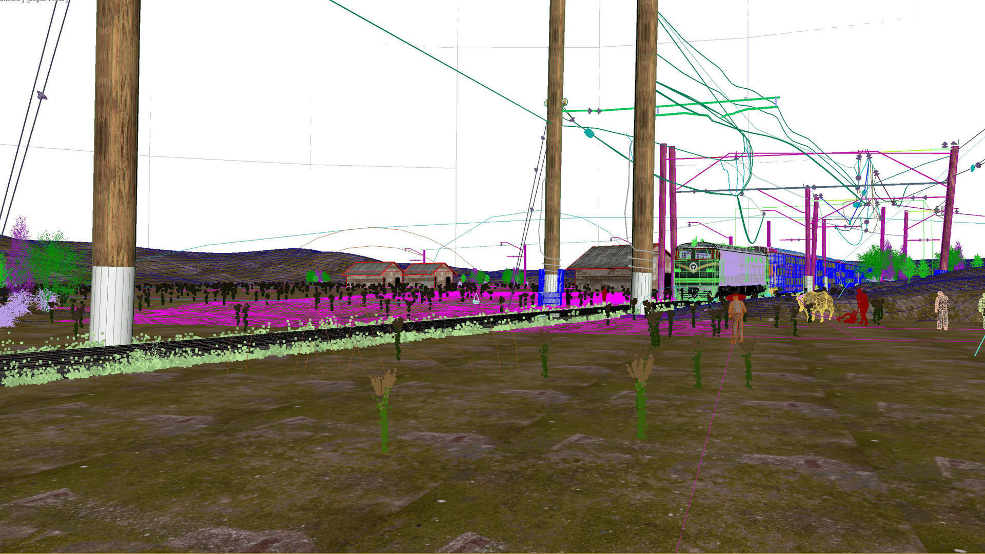 Train through rice fields 3D model animated rigged | CGTrader