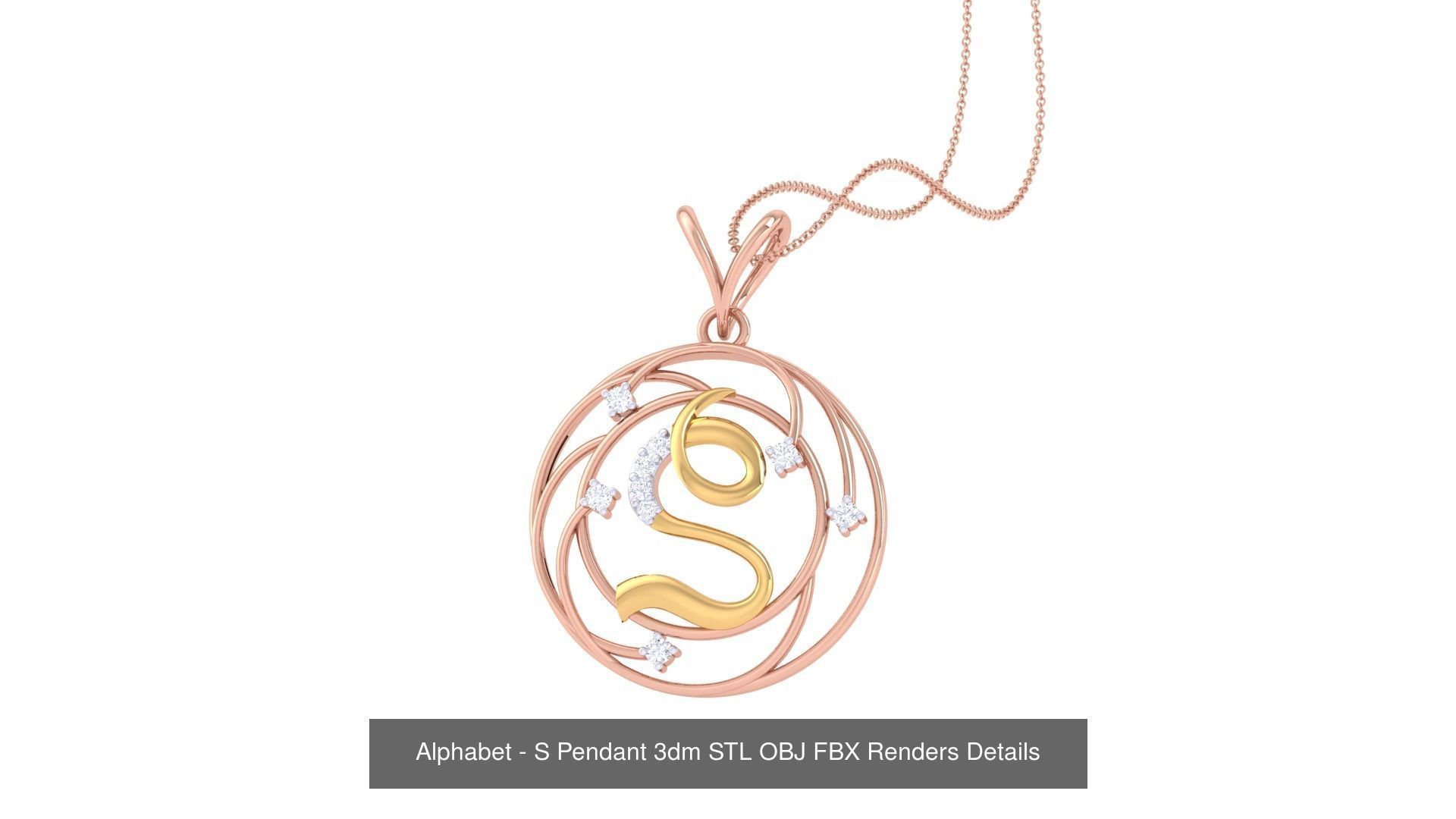 26 Alphabet Pendant 3dm STL OBJ FBX Renders Details Collection | CGTrader