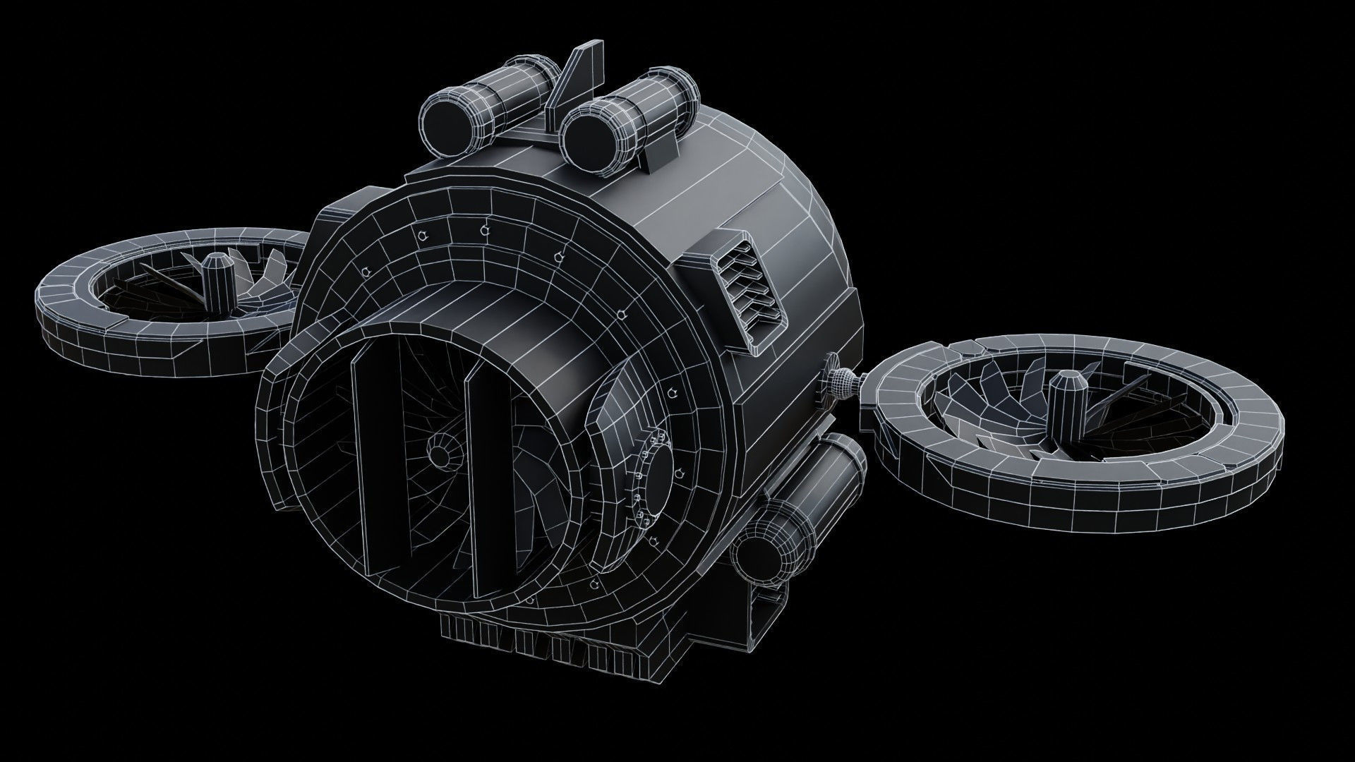 3D model sci-fi helicopter rotor craft VR / AR / low-poly | CGTrader