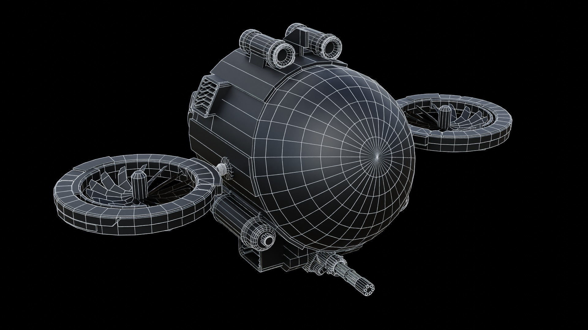 3D model sci-fi helicopter rotor craft VR / AR / low-poly | CGTrader