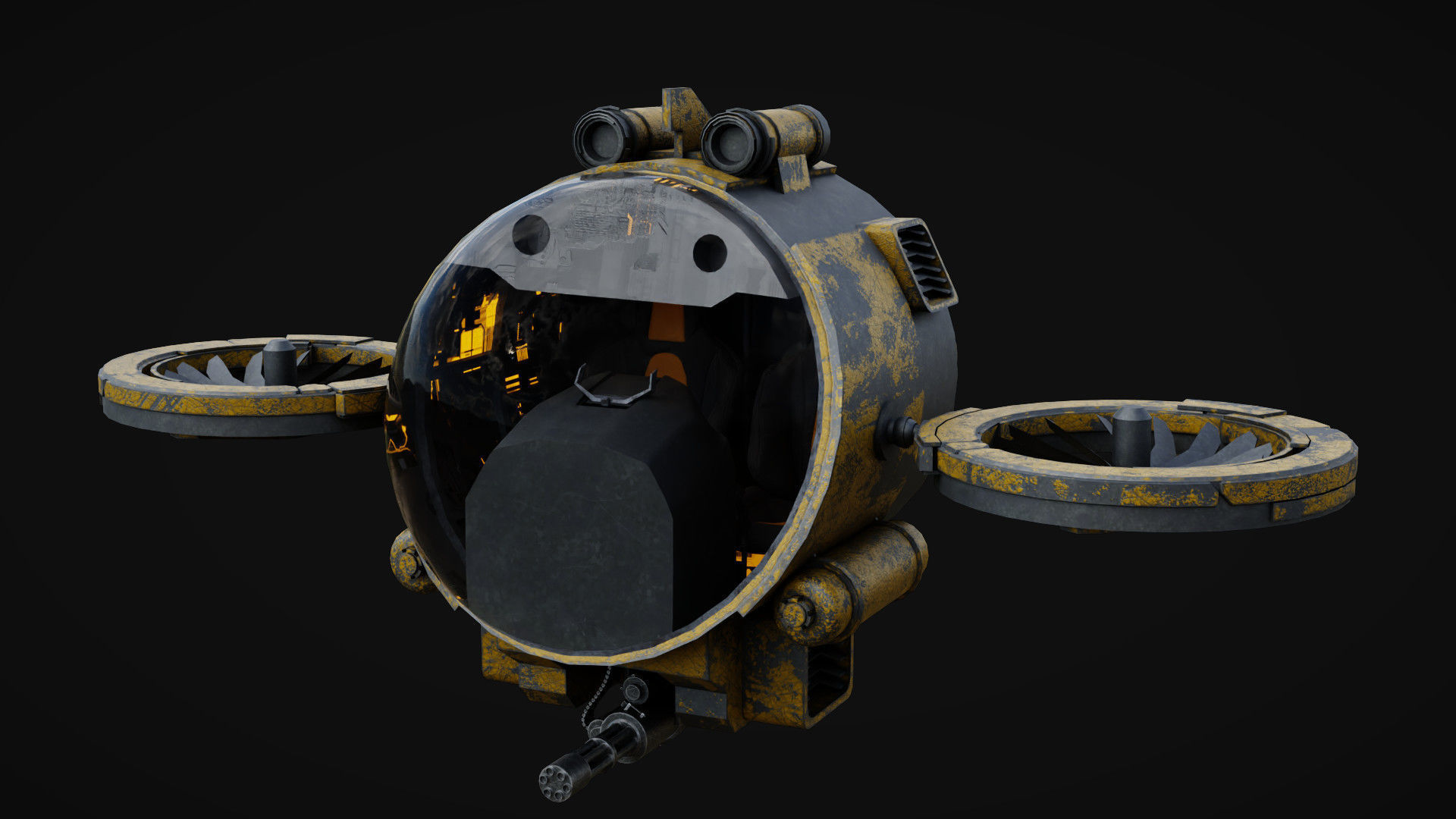 3D model sci-fi helicopter rotor craft VR / AR / low-poly | CGTrader