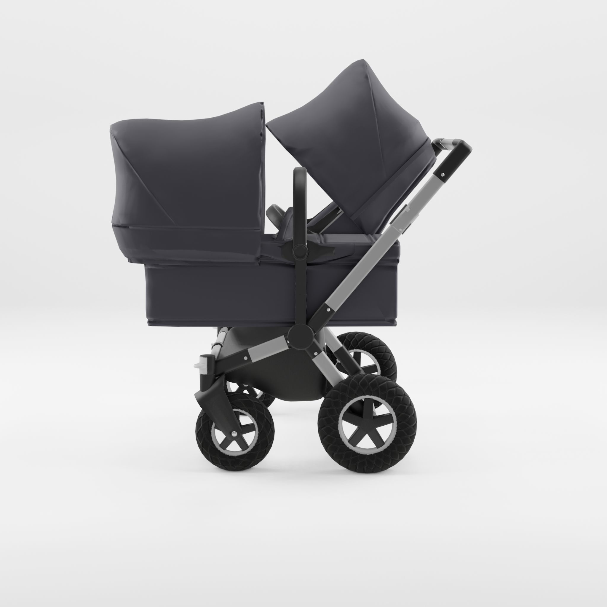 3D model 3D Model of Prams and Strollers - Bugaboo Donkey2 Duo VR / AR ...