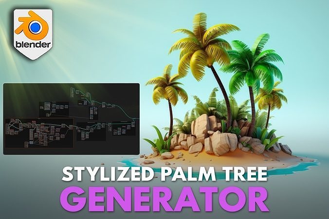 Blender 4 Palm Tree Generator Geometry Node 3D model | CGTrader
