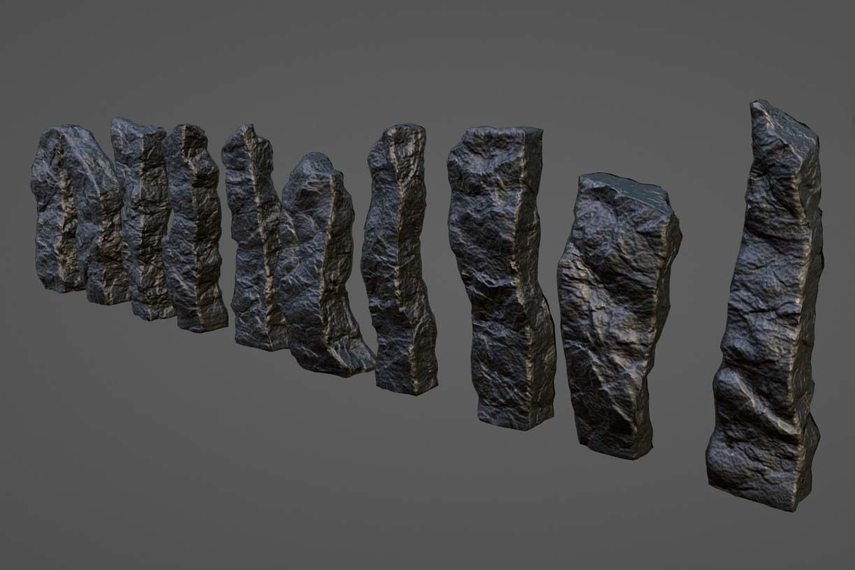 3D model Standing Stones - 10 Low-Poly Monolith Models - Game-Ready VR ...