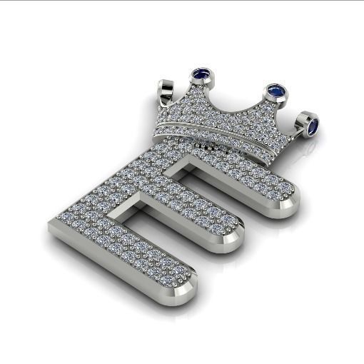 Letter E with crown Model 2955 3D model 3D printable | CGTrader