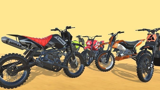 Dirt Bikes Rigged 3D model animated rigged | CGTrader