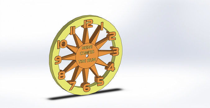 Wall clock with Sun motif 3D model 3D printable | CGTrader