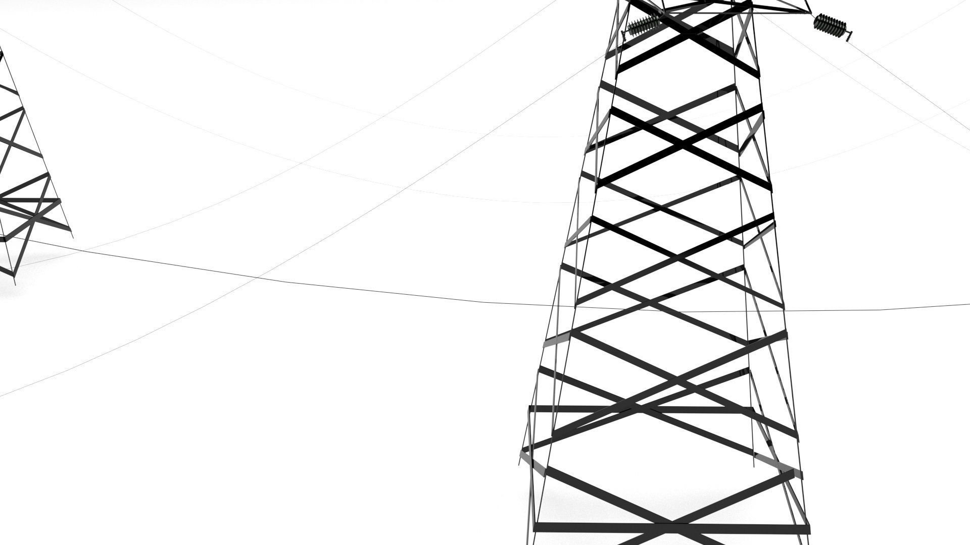 Powerline of Electric Transmission towers 3D model | CGTrader