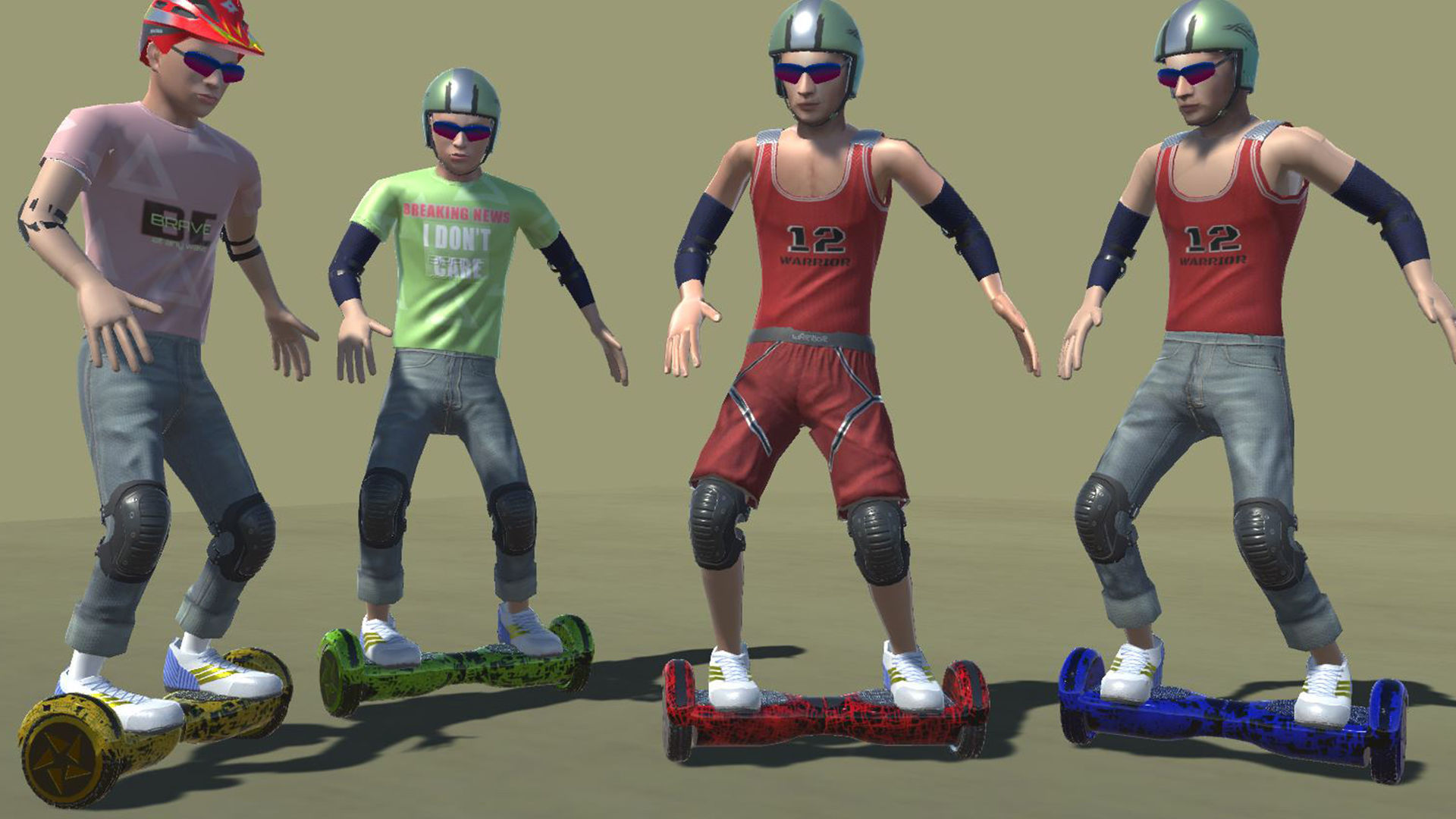 Hoverboard Actions 3D model animated rigged | CGTrader
