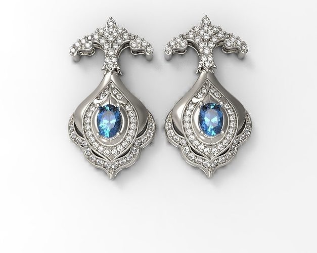 traditional earring 3D model 3D printable | CGTrader