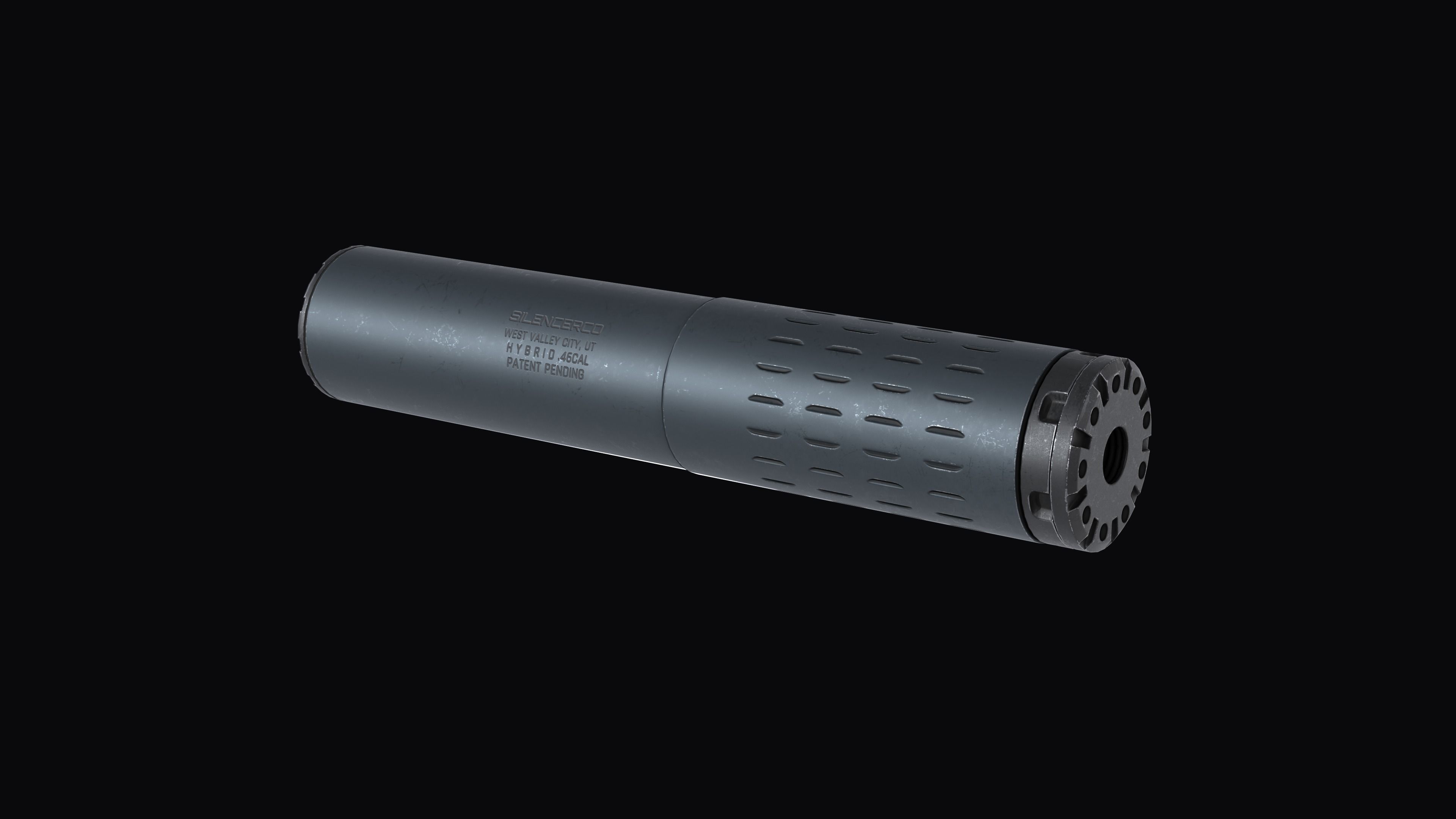 3D model SilencerCo Hybrid 46 multi caliber silencer VR / AR / low-poly ...