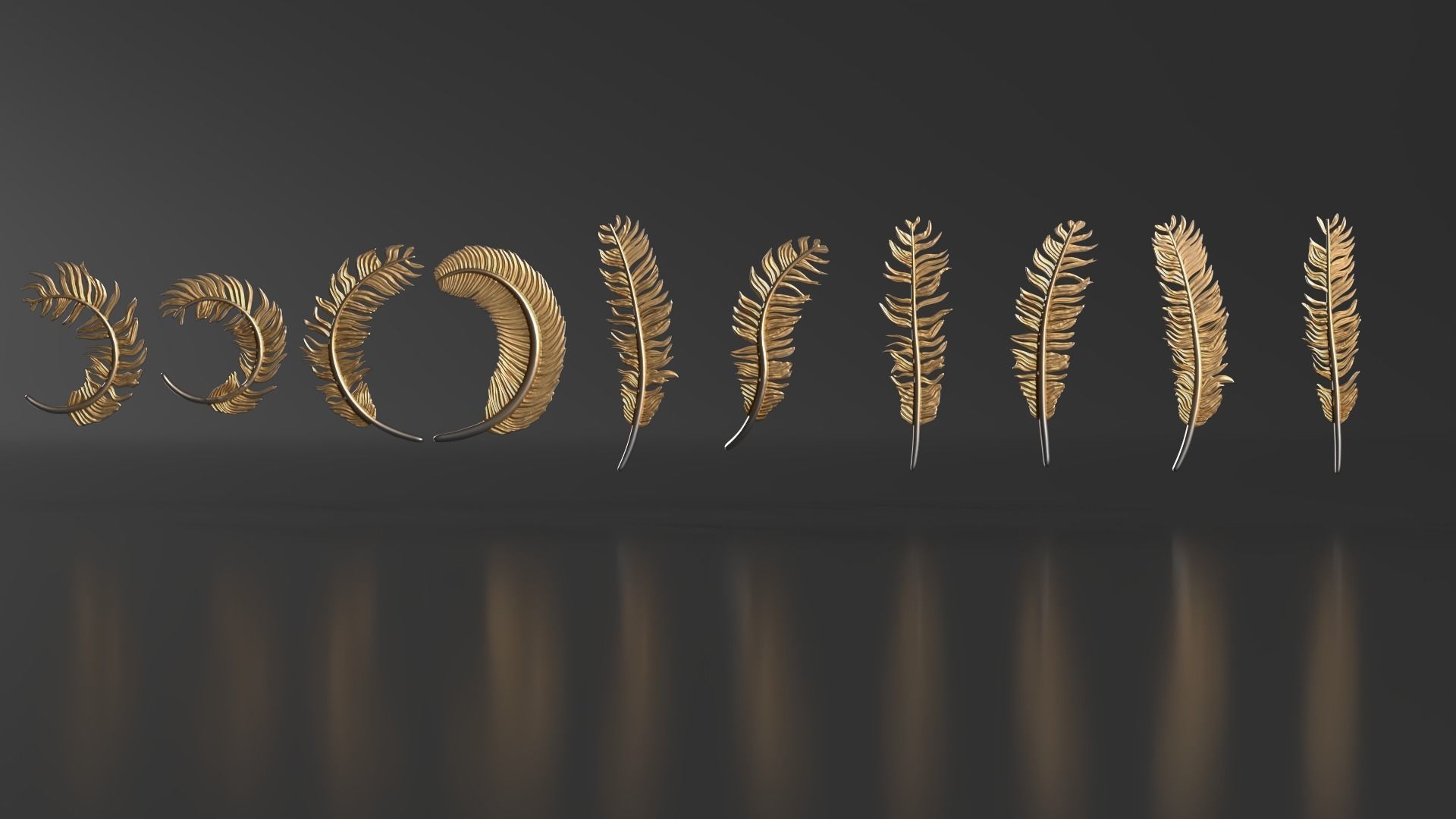 69 Feather Set 3D model 3D printable | CGTrader