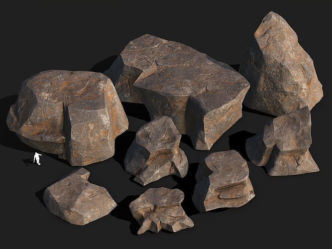 3D model Mountain Rocks - 3D Models PBR Pack 01 VR / AR / low-poly ...