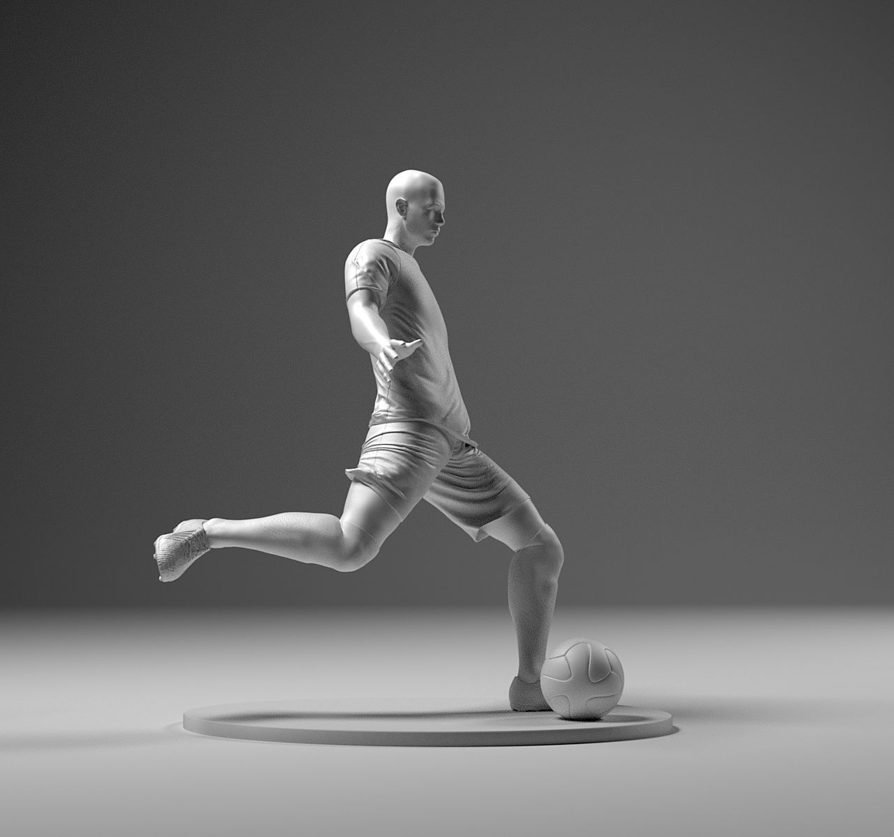 Footballer 04 Footstrike 02 Stl 3D model 3D printable | CGTrader